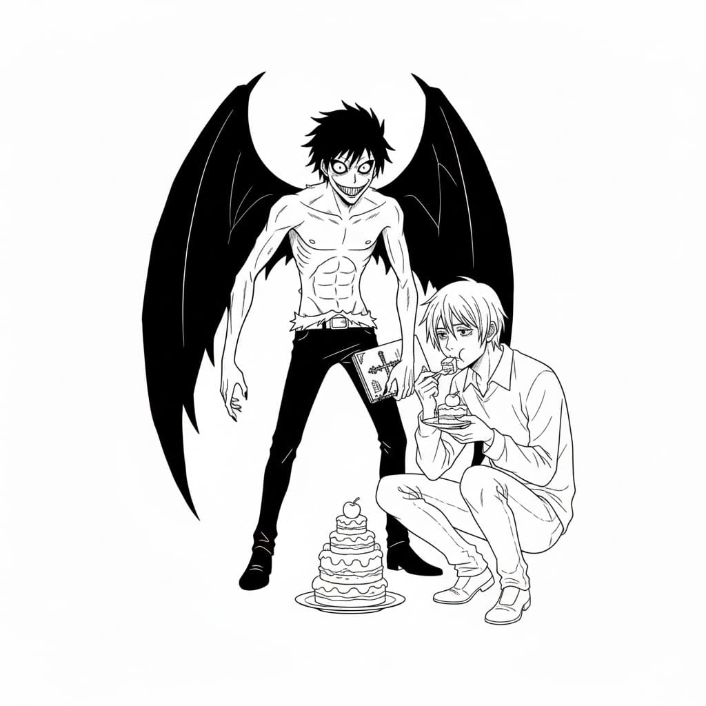 ภาพระบายสีเดธโน้ต พิมพ์ได้. ดาวน์โหลด พิมพ์ หรือระบายสีออนไลน์ได้ฟรี